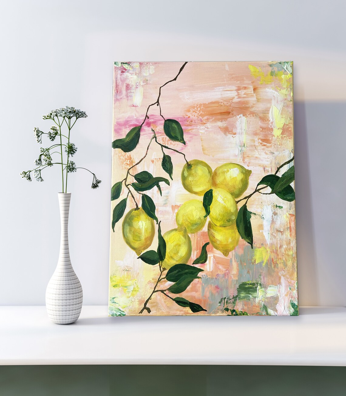 Italian Lemons Original Hand Painted Canvas: Acrylic - Etsy UK
