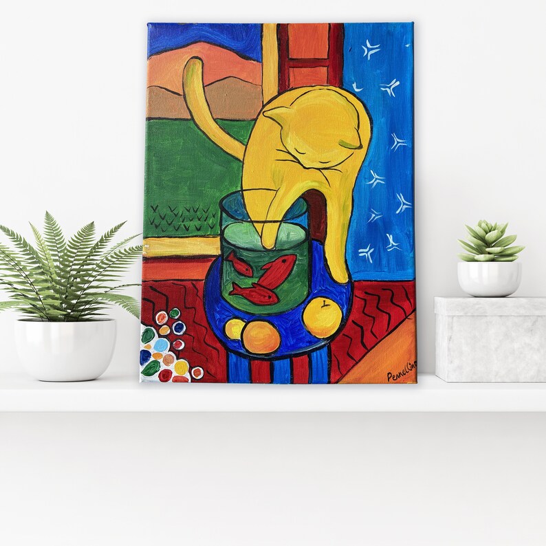 Henri Matisse the Cat With Red Fish acrylic Paints, Canvas, Ready to ...