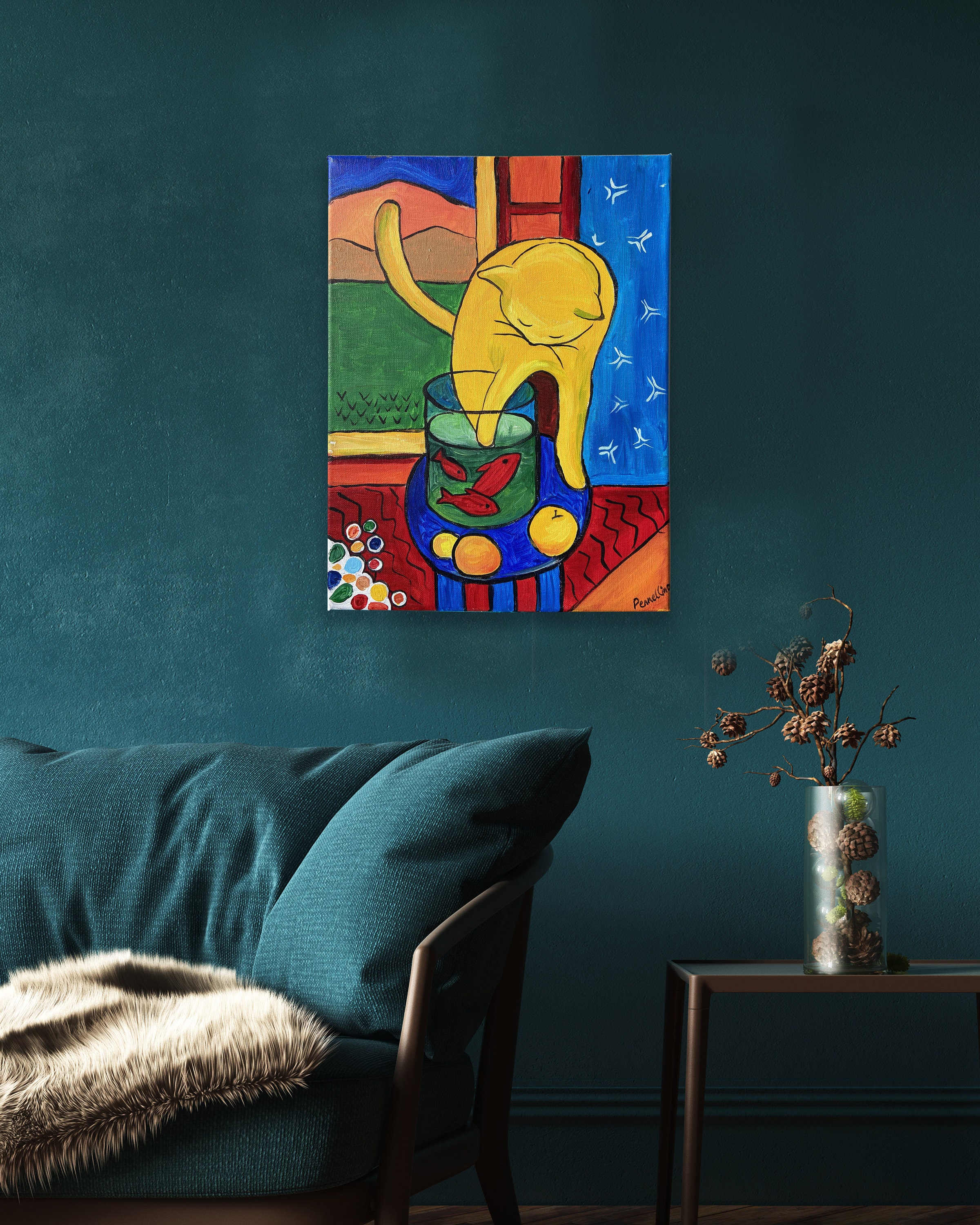 Henri Matisse the Cat With Red Fish acrylic Paints, Canvas, Ready to ...