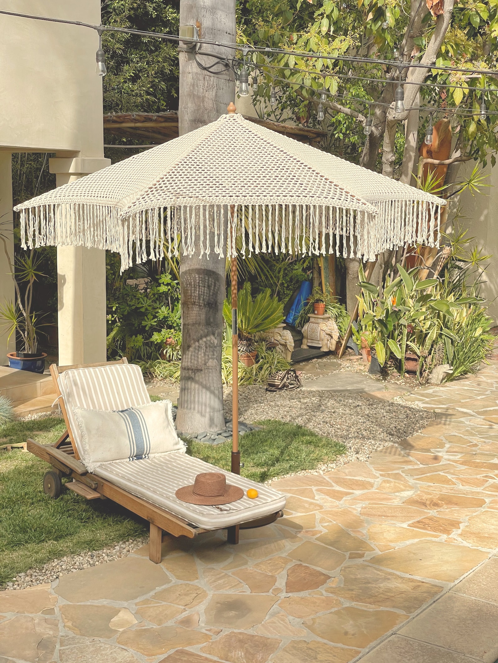 Crochet Macrame Umbrella With Fringe - 9’ Dia - Etsy