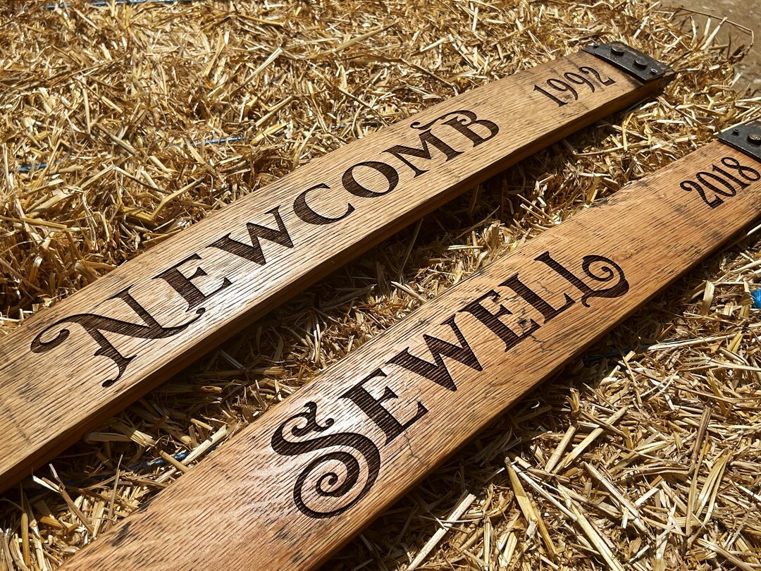 Personalized Family Name - Wedding Date Barrel Stave Sign, Custom ...