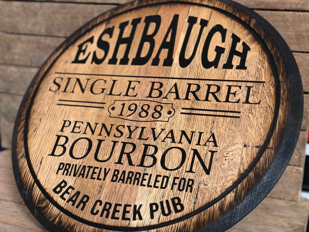 Personalized Whiskey Barrel Bar Sign, Basement Bar Decor, Authentic ...