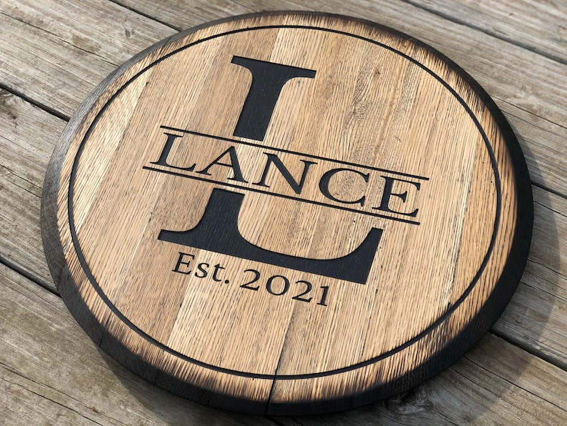 Carved Barrel Head Wedding Guest Book Personalized Guest | Etsy