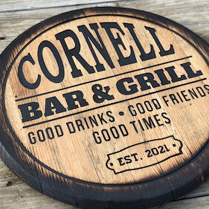 Bourbon Barrel Bar Sign - Personalized Name and Date - Authentic KY ...