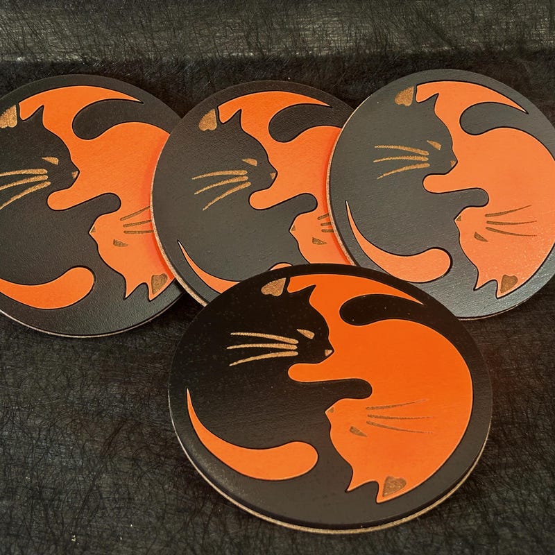 Cat Coasters - Etsy
