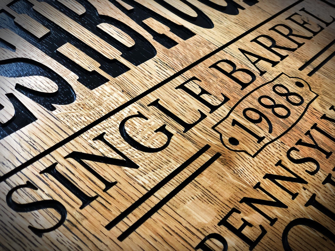 Personalized Bourbon Barrel Whiskey Sign Rustic Bar Wall Art - Etsy