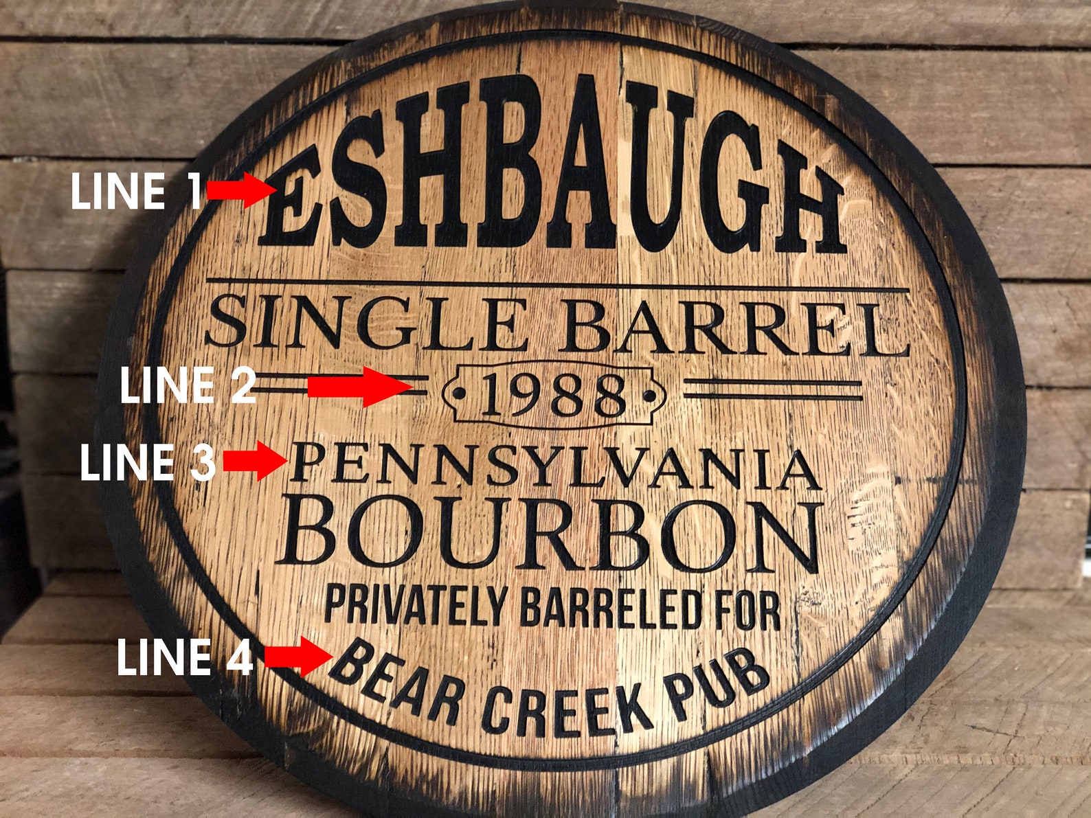 Personalized Bourbon Barrel Whiskey Sign Rustic Bar Wall Art - Etsy