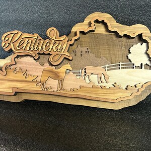 Kentucky Home 3D Layered Hardwood Sign, Rustic Decor Barnwood Sign ...