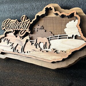 Kentucky Home 3D Layered Hardwood Sign, Rustic Decor Barnwood Sign ...