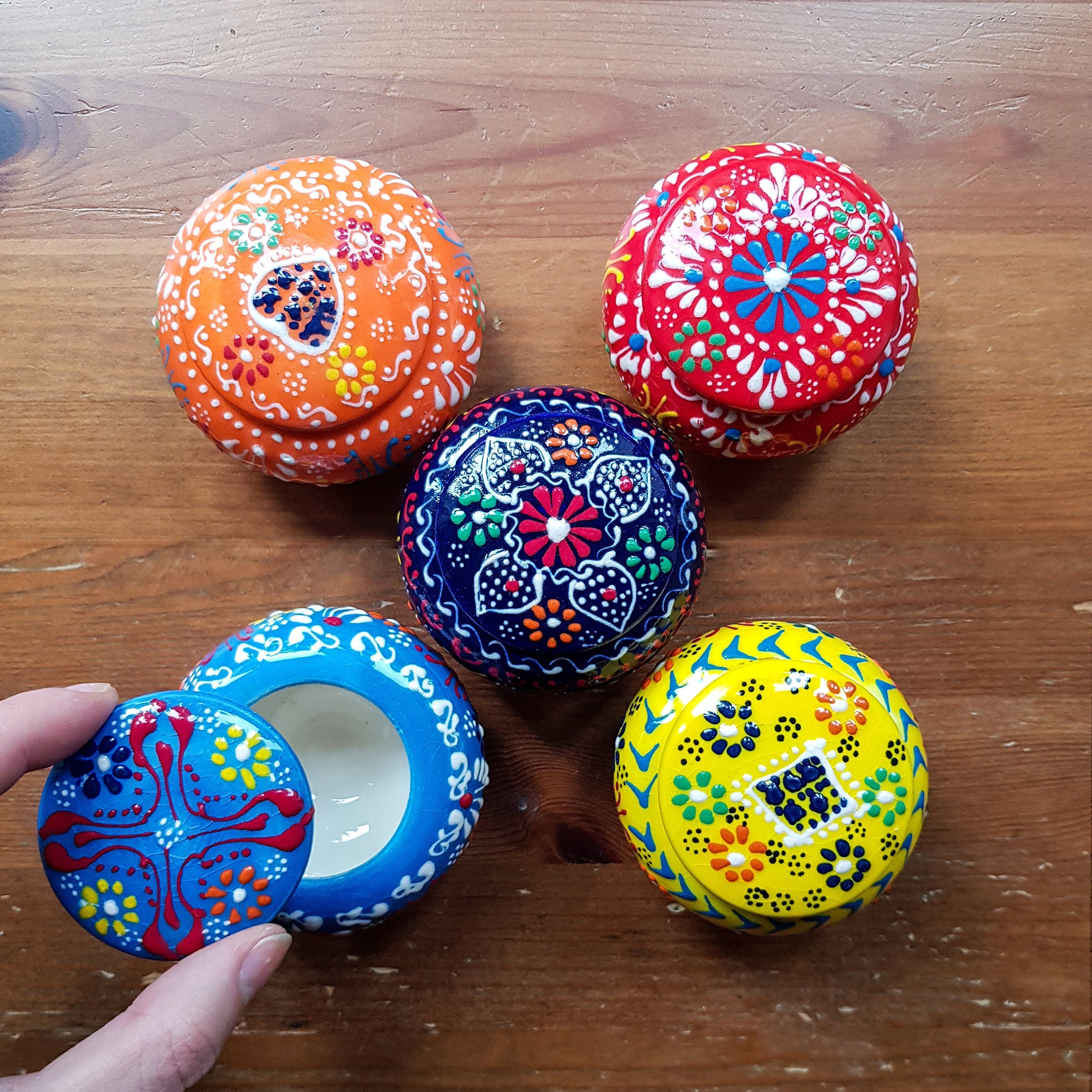 Ceramic Trinket Box With Lidded Handmade Turkish Ceramic - Etsy