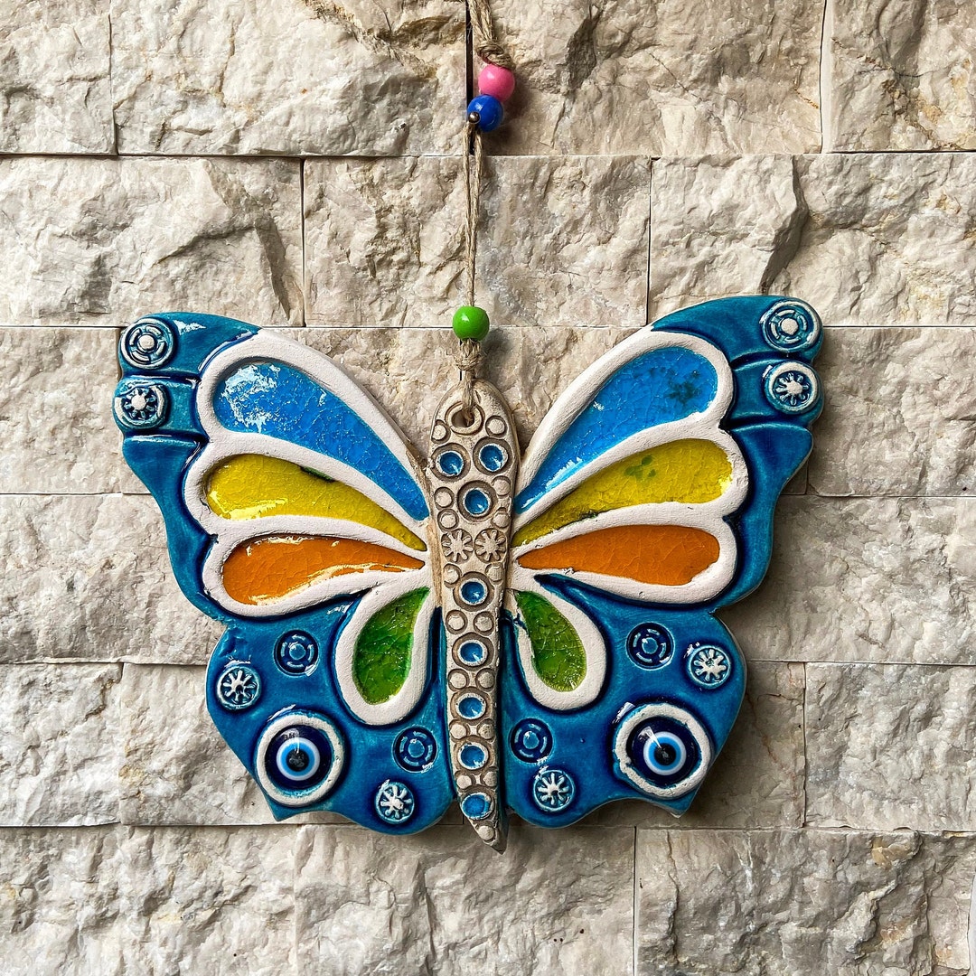 Ceramic Butterfly Wall Decor,authentic Butterfly Wall Hanging, Oriental ...