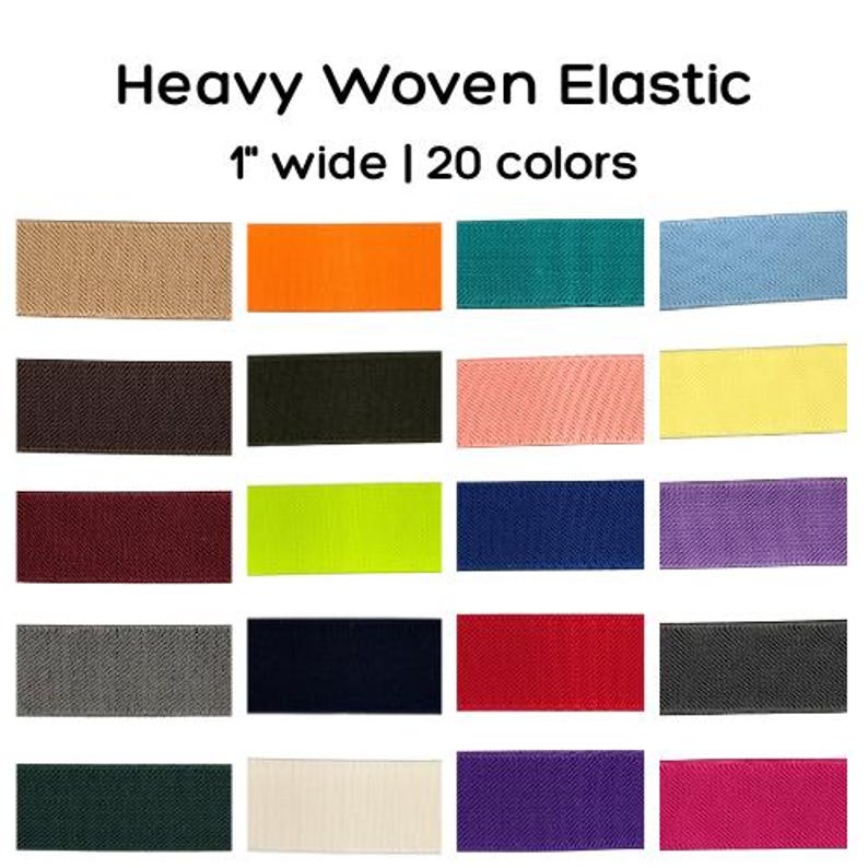 1" Heavy Woven Elastic in 20 COLORS! - Etsy