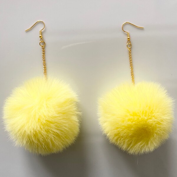 Pom Pom Earrings - Etsy