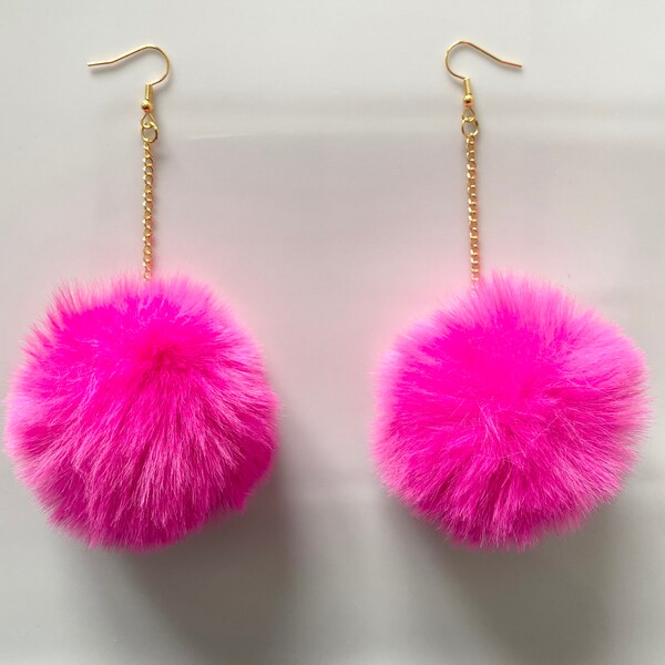 Pom Pom Earrings - Etsy