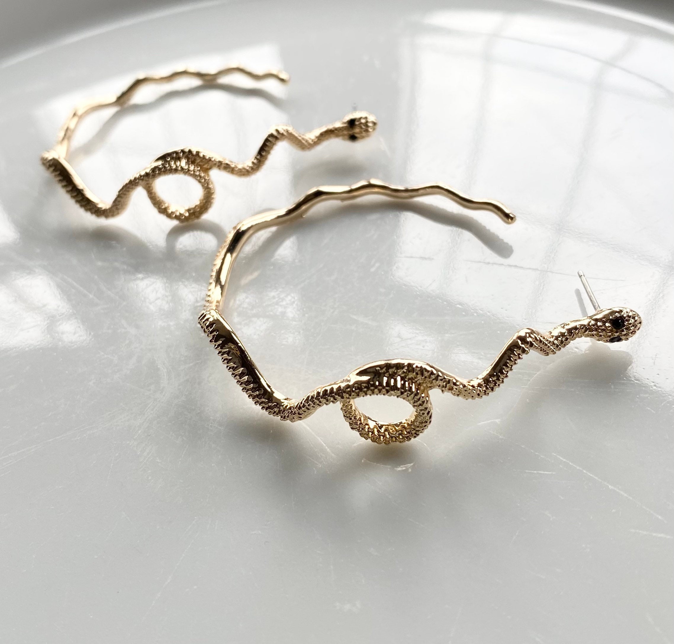 Sidney Squiggly Snake Hoop Earrings Snake Earrings Gifts | Etsy