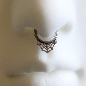 Gothic Spider Web Septum/ Nose Ring Clicker - Etsy