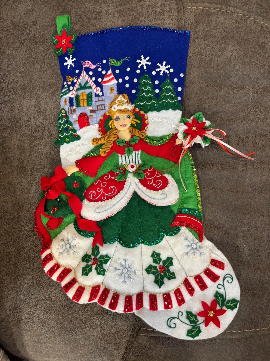 Winter Princess Christmas Stocking - Finished/free Personalization - Etsy