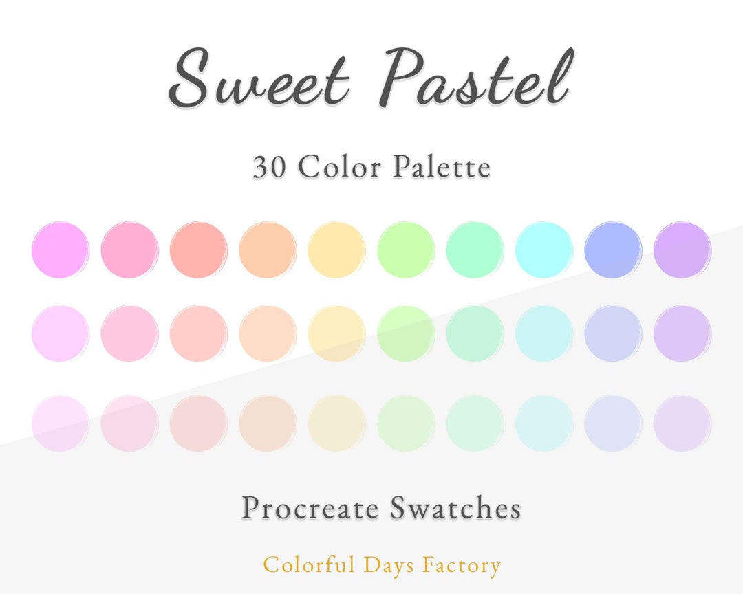 Sweet Pastel Color Swatches | Procreate Color Palette | Instant ...