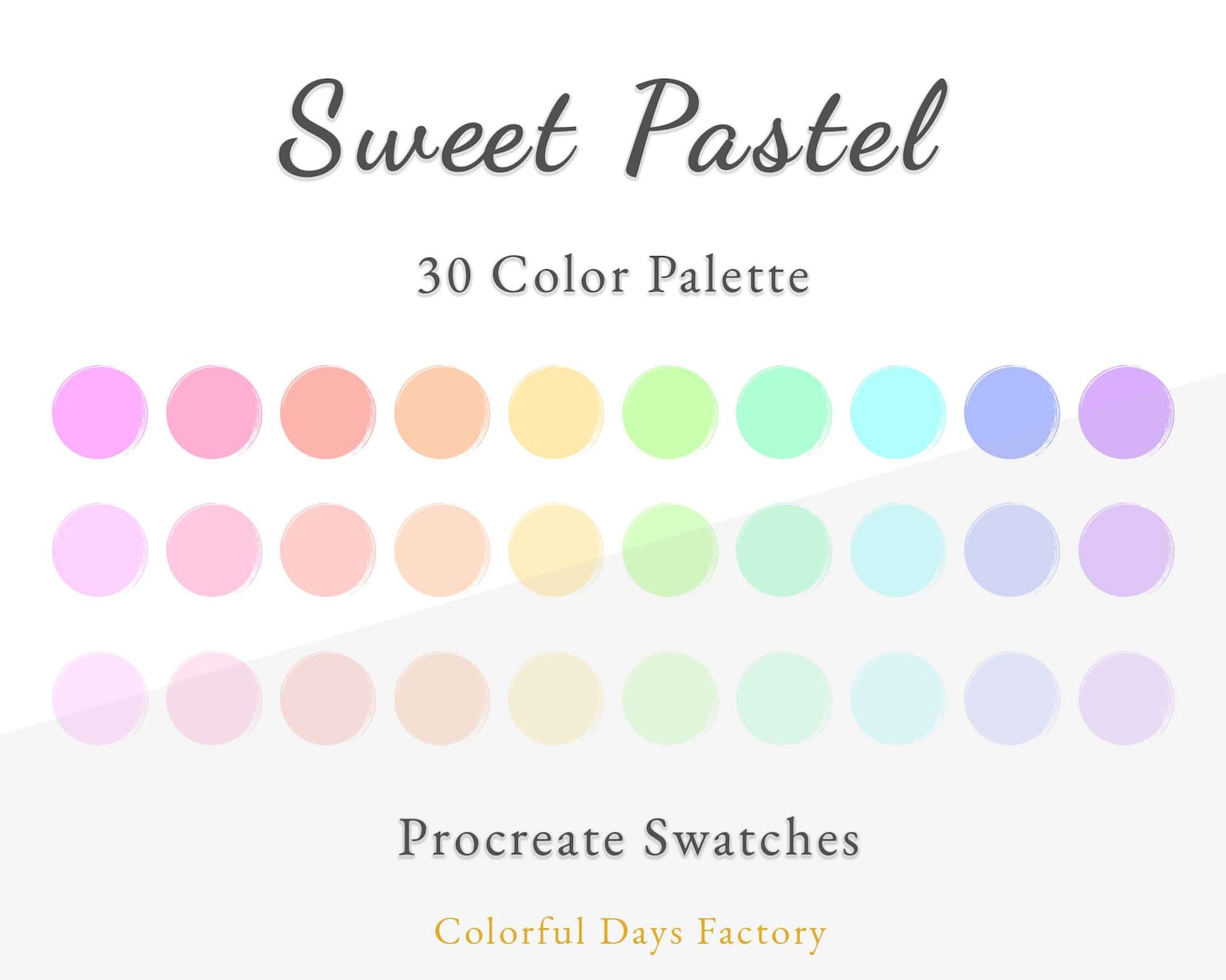 Sweet Pastel Color Swatches | Procreate Color Palette | Instant ...