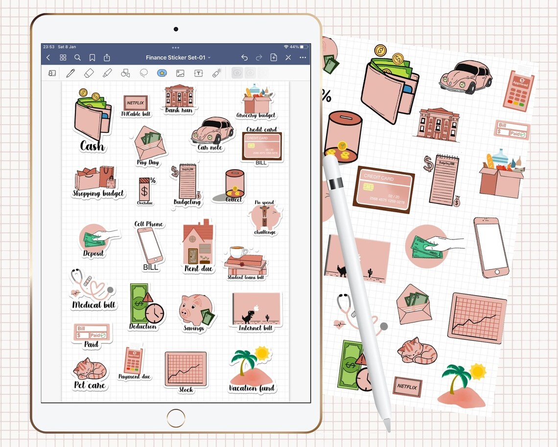 Financial Bundle, Pay Day, Bill Payment - Digital Stickers Goodnotes ...