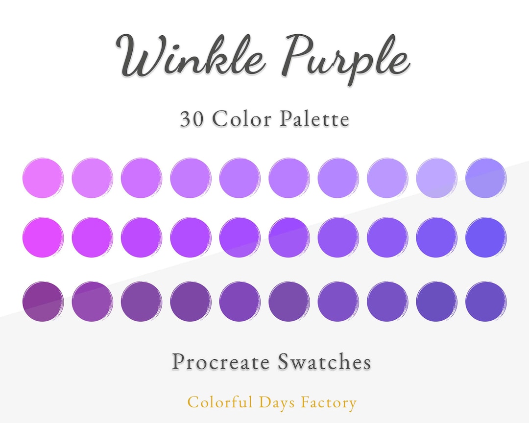 Winkle Purple Color Swatches | Procreate Color Palette | Instant ...
