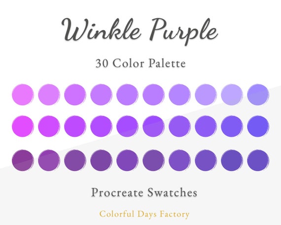 Winkle Purple Color Swatches Procreate Color Palette | Etsy