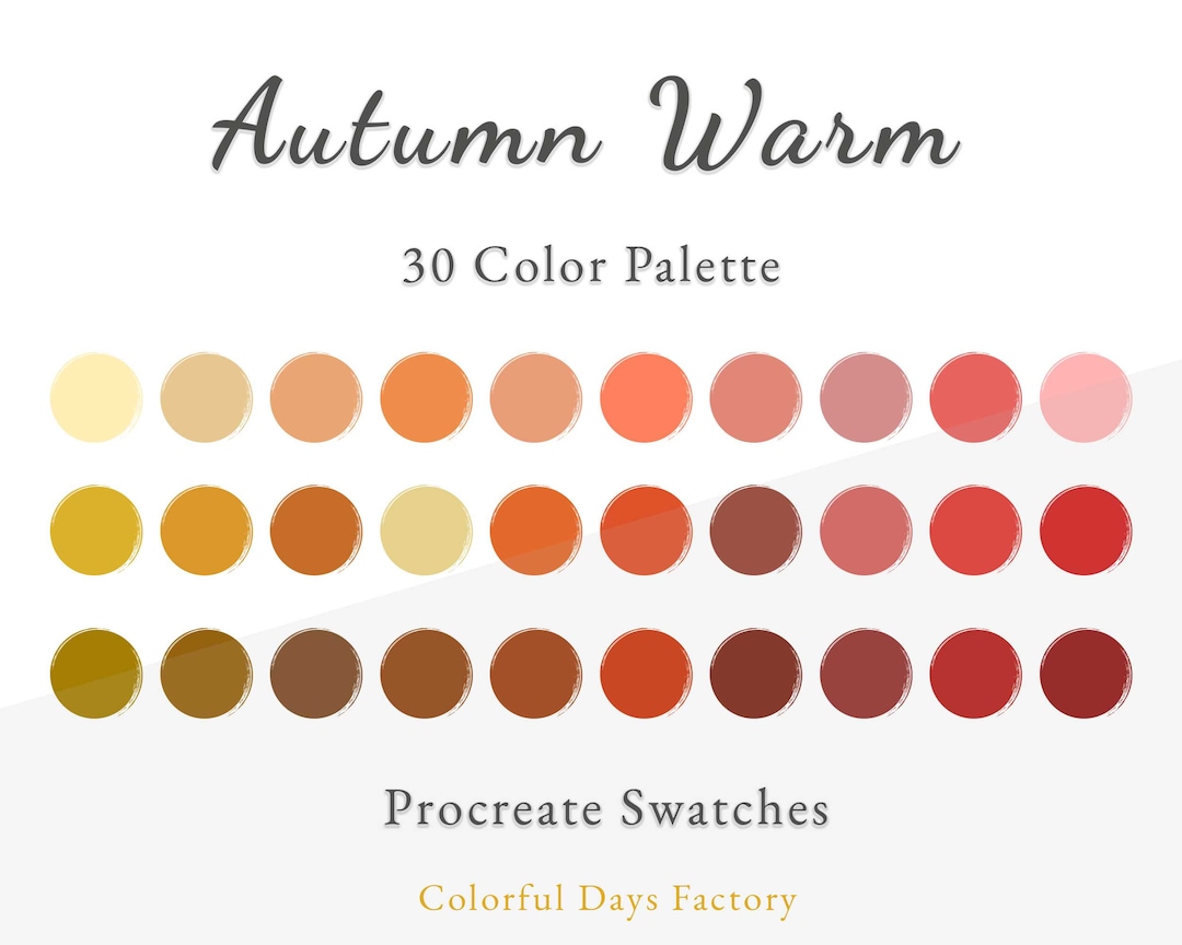 Autumn Warm Color Swatches | Procreate Color Palette | Instant Download ...