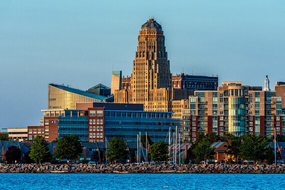 Photo Buffalo Waterfront City Hall and Skyline - Etsy France
