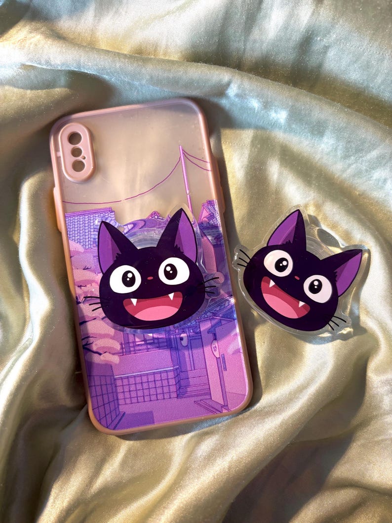 Kawaii Ghibli-style Cat Phone Grip || Griptok, Phone Holder, Mount ...