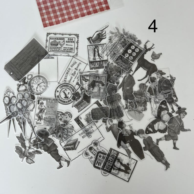 Vintage Stickers Scrapbooking Craft Supplies Ephemera Junk Journal Ps6 ...