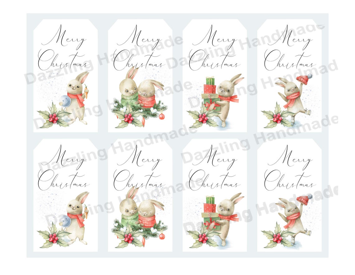 Printable Christmas Gift Tags Merry Christmas Season's - Etsy