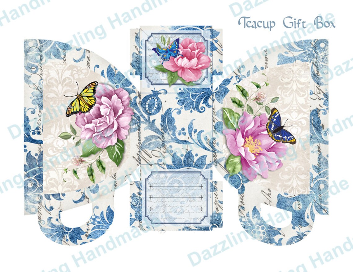 Printable Tea Time Tags Tea Envelope Gift Box Envelope Ephemera Clipart ...