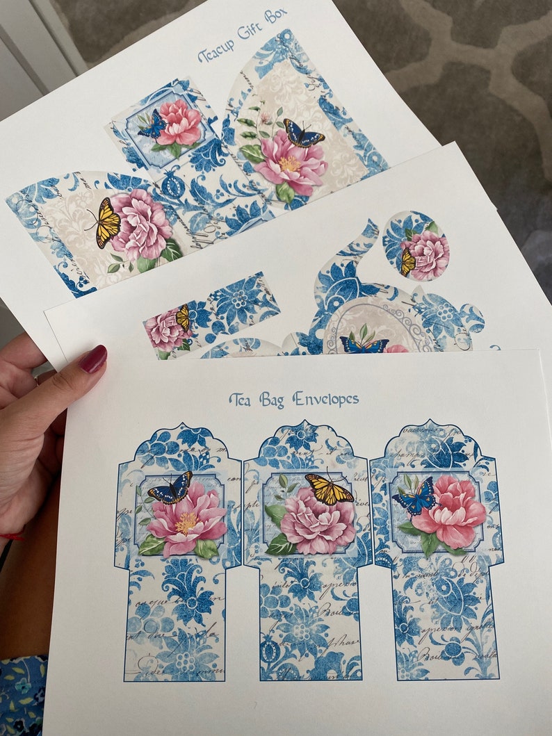 Printable Tea Time Tags Tea Envelope Gift Box Envelope Ephemera Clipart ...