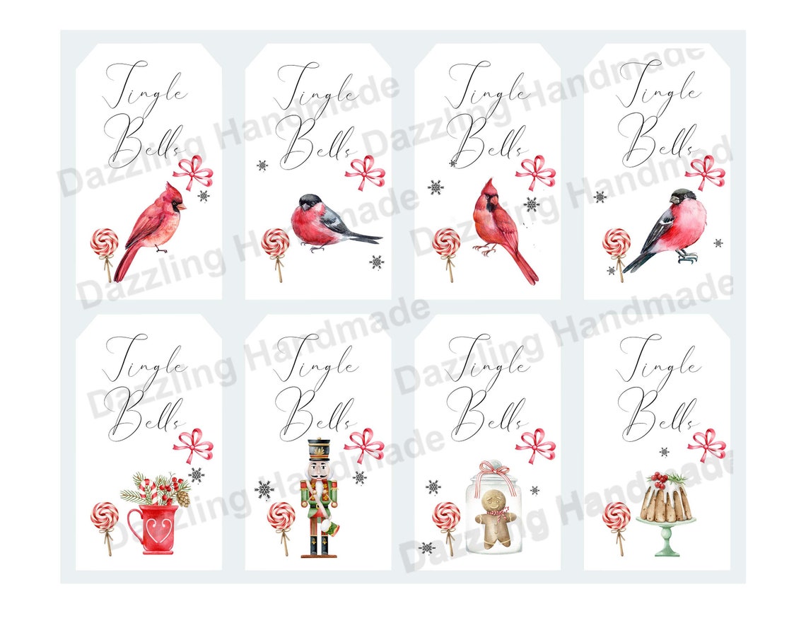 Printable Christmas Gift Tags Merry Christmas Season's - Etsy