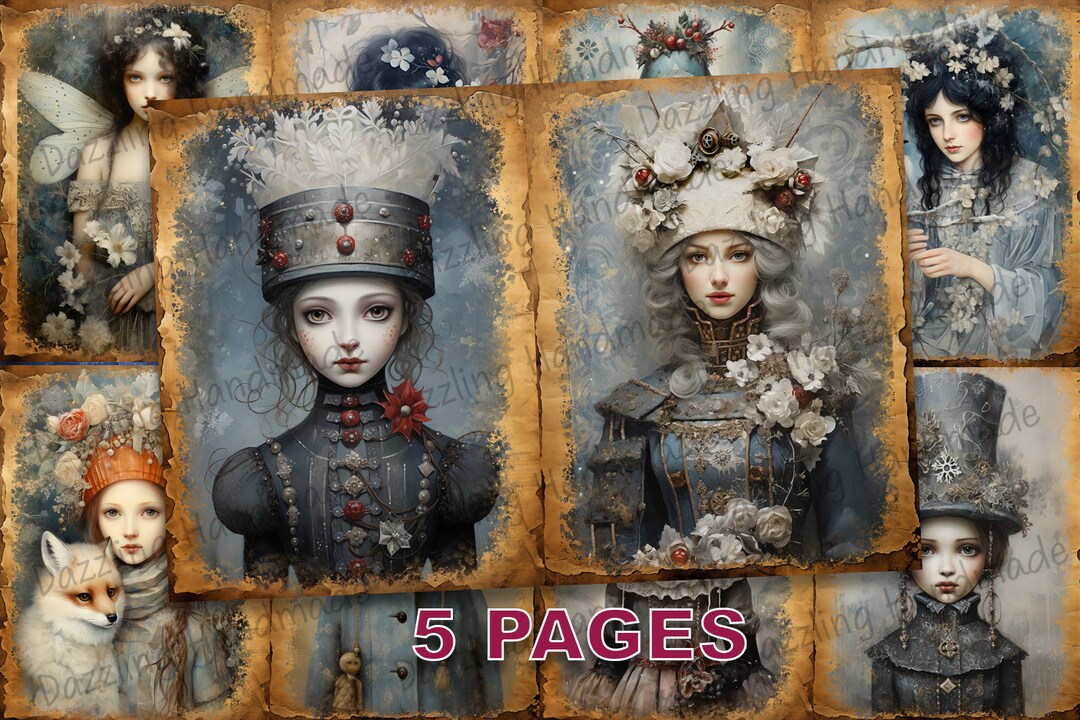 Once Upon a Time Junk Journal Pages Printable JPG Ephemera Watercolor ...