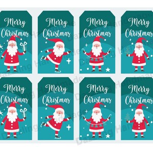 Printable Christmas Gift Tags SANTA Merry Christmas, Season's Greetings ...