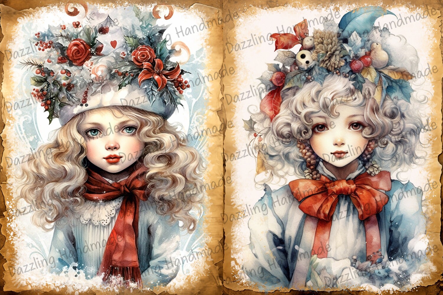 Rococo Little Girl Junk Journal Pages Printable JPG Ephemera - Etsy