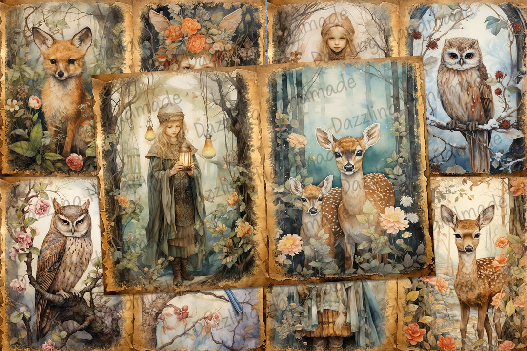 Once Upon a Time Fairy Tale Junk Journal 5 Pages Printable JPG Ephemera ...