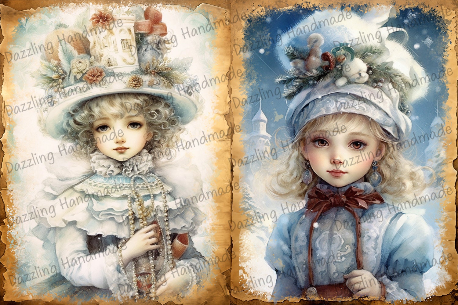 Rococo Little Girl Junk Journal Pages Printable JPG Ephemera - Etsy