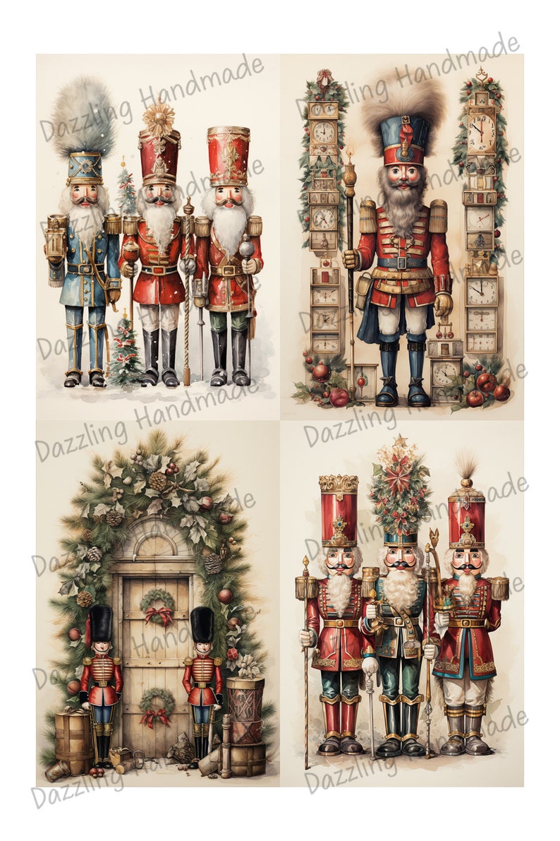 Christmas Nutcracker Victorian Postcard Junk Journal Printable Ephemera ...