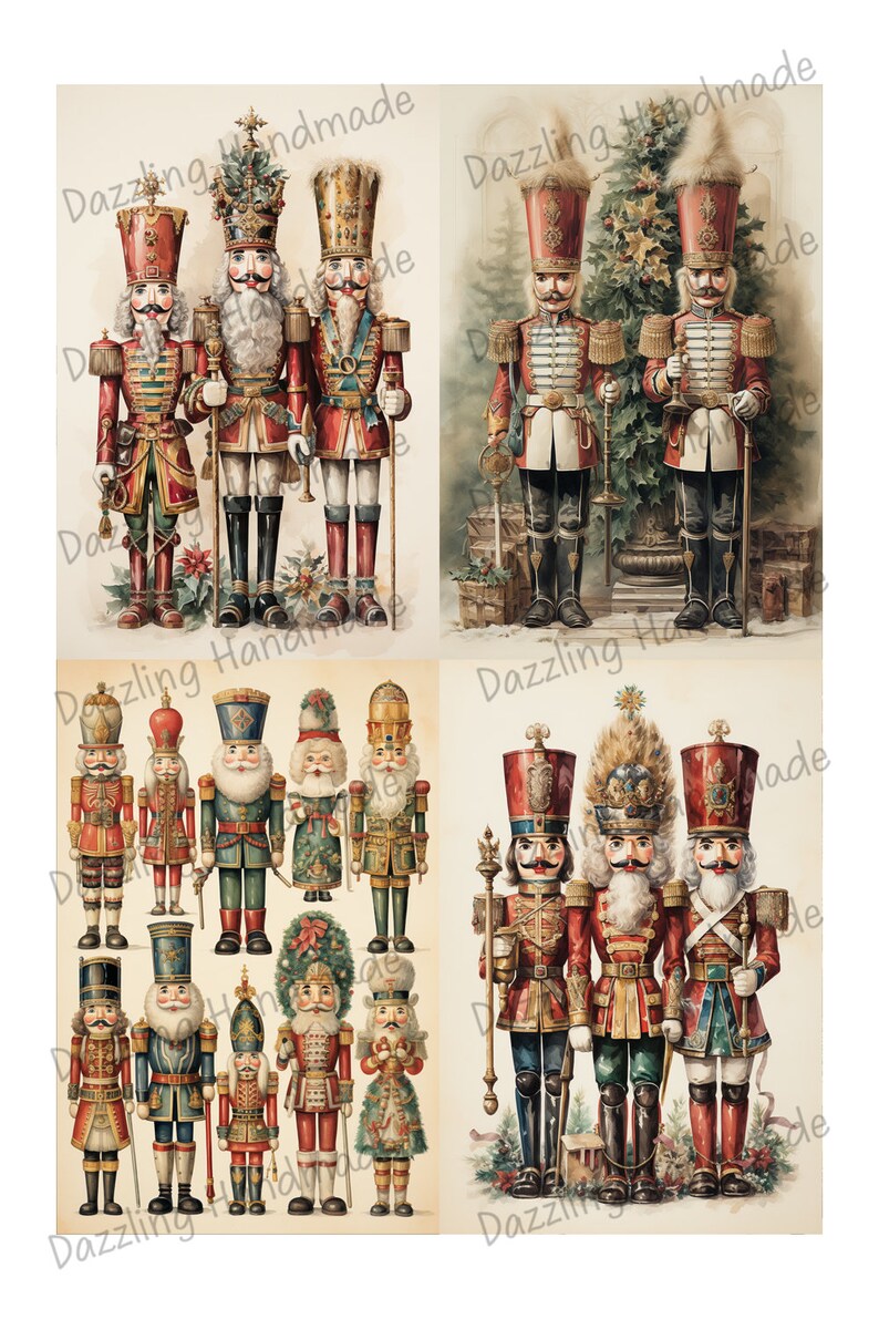 Christmas Nutcracker Victorian Postcard Junk Journal Printable Ephemera ...