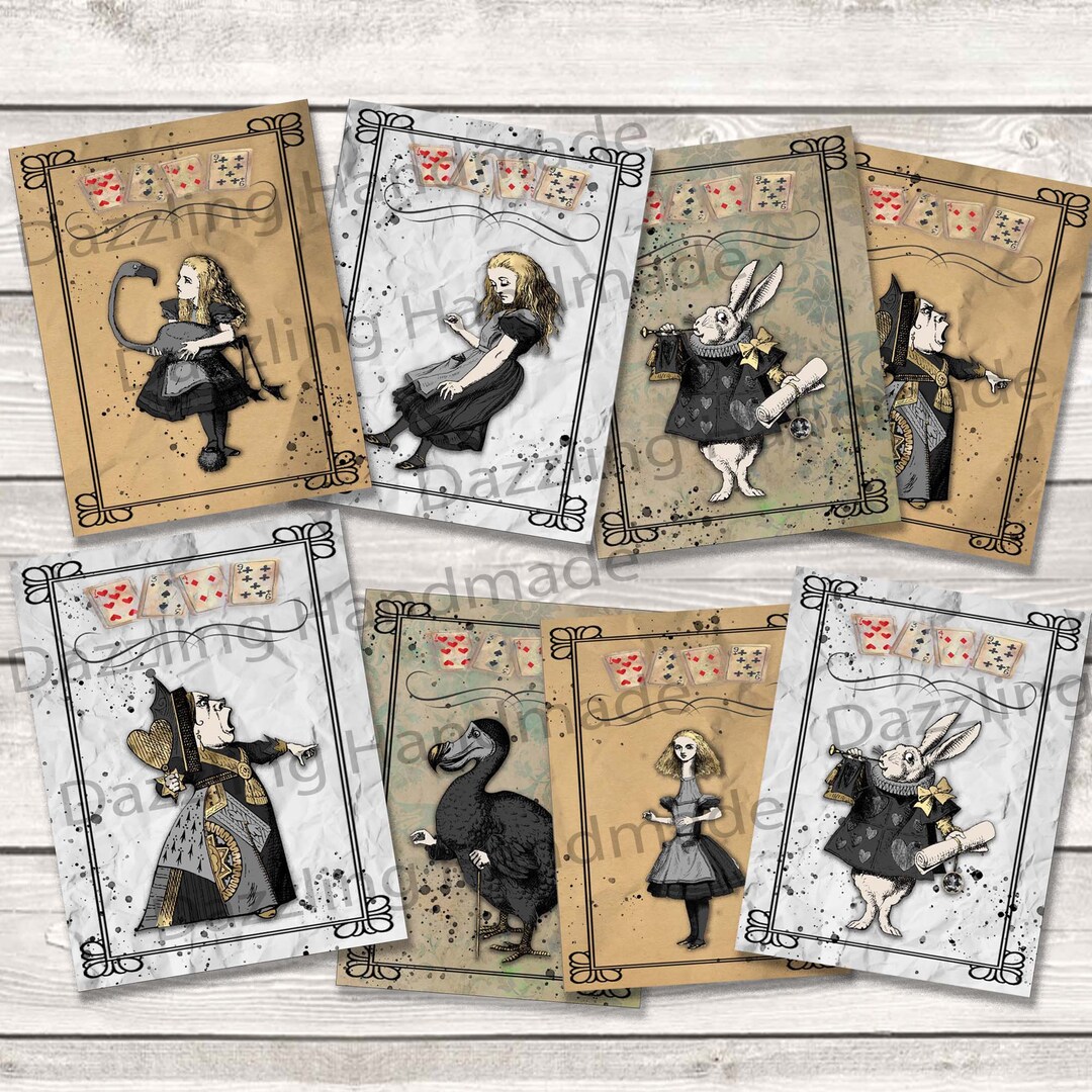 Alice in Wonderland Printable Digital Download ATC Cards Vintage ...