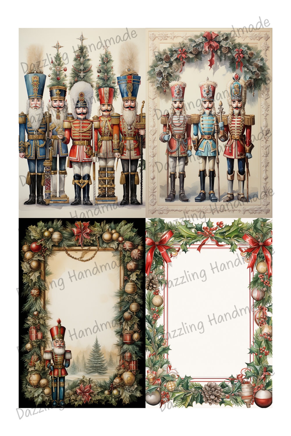 Christmas Nutcracker Victorian Postcard Junk Journal Printable Ephemera ...