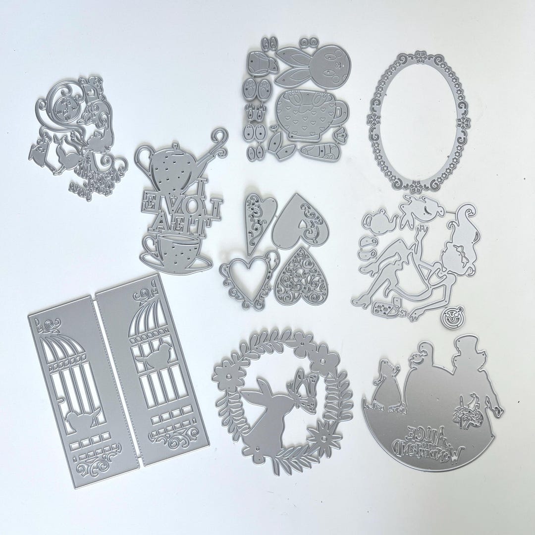 Alice in Wonderland SET Metal Cutting Dies Cuts Card Making Junk ...