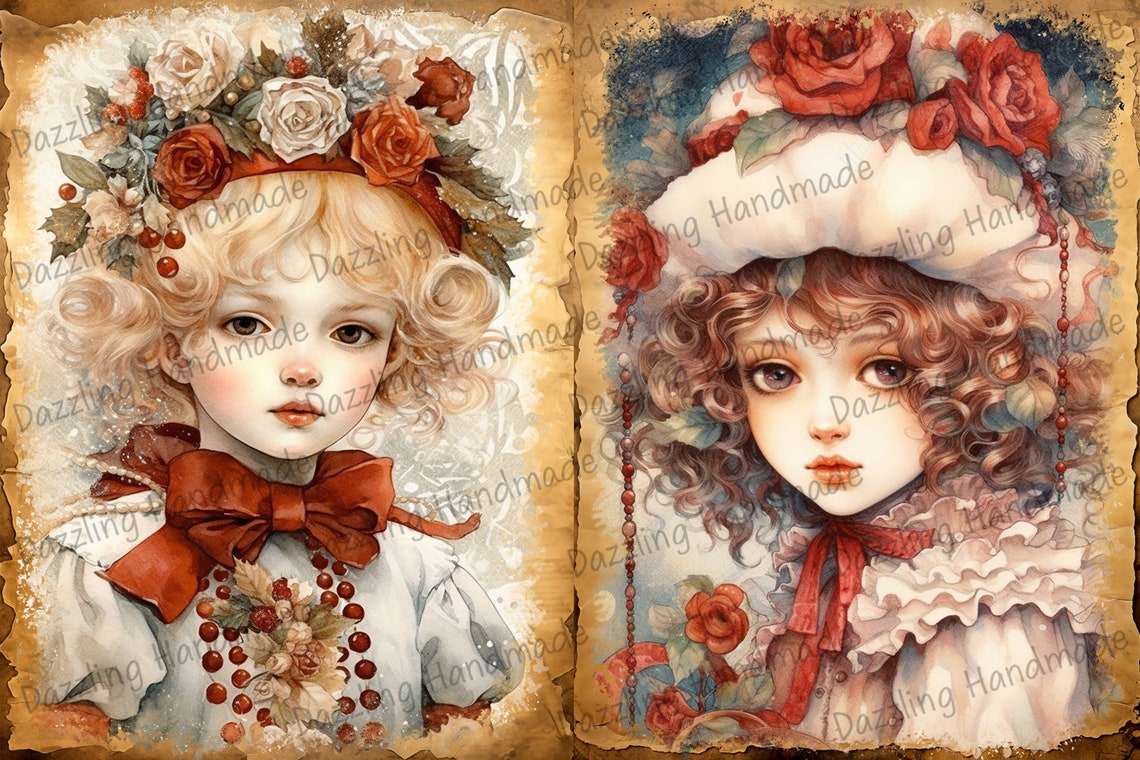 Rococo Little Girl Junk Journal Pages Printable JPG Ephemera - Etsy