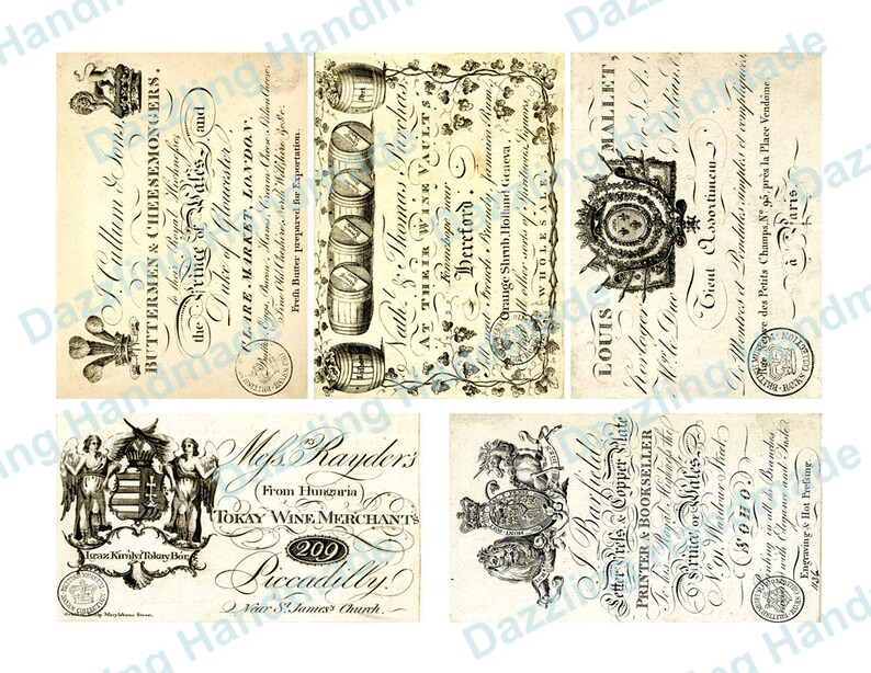 SET 10 Printable Antique Paper Ephemera Clipart Junk Journal Commercial ...
