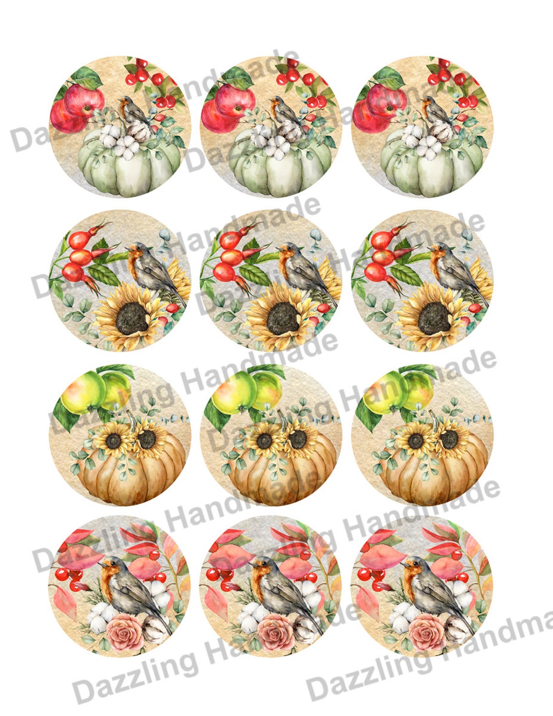Printable Thanksgiving Cupcake Toppers Ephemera Victorian Clipart Junk ...