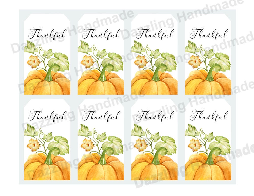 Printable Thanksgiving Tags Thank You Give Thanks Thankful Ephemera ...