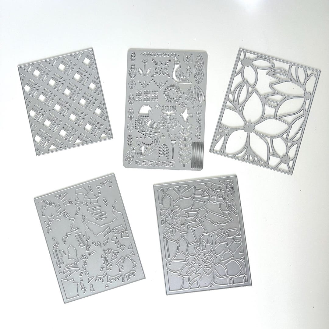 Background Metal Cutting Dies SET Paper Craft Cutting Die Floral and ...