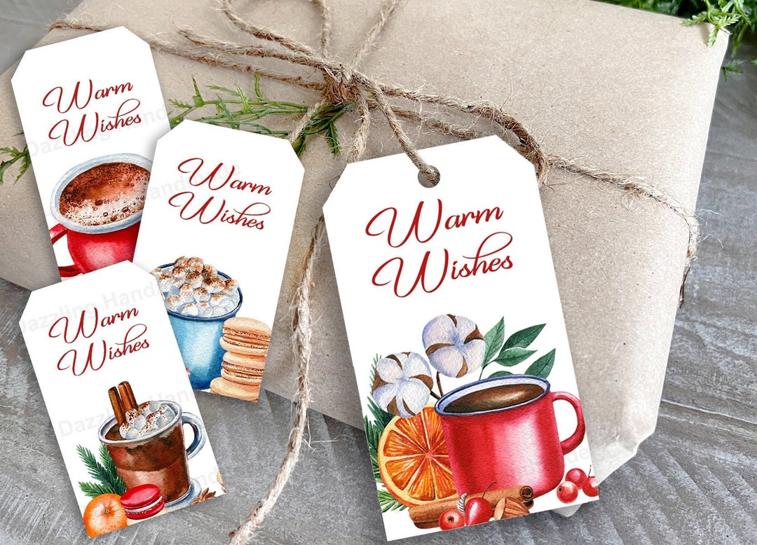 Printable Christmas Gift Tags Warm Wishes Junk Journal Commercial ...